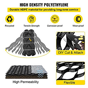 Happybuy Geo Grid Ground Grid 9x17 ft, Geo Cell Grid 2 Inch Thick, Gravel Grid HDPE Material, Ground Stabilization Grid 1885 LBS Per Sq, Tensile Strength Gravel Ground Grid for Slope Driveways, Garden