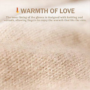 ISHISBEB Winter Leather Gloves for Women, Warm Touchscreen Driving Texting Cashmere Lined Gloves