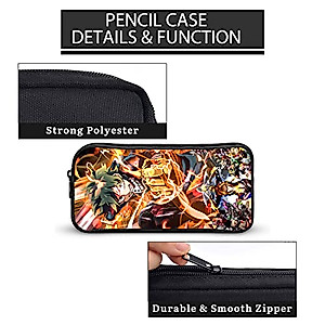 mfiwena Japanese Anime Backpack Set for Boy Girl, Polyester Bookbag set with Lunch Bag Multifunction 3-in-1 Bag for Teen