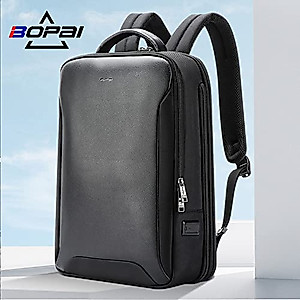 BOPAI Travel Backpack for Men Business Laptop Backpack 15.6 inch Anti Theft Backpack Large Capacity Multi-Function Backpack Office Black