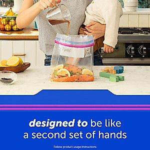 Ziploc Gallon Food Storage Bags, New Stay Open Design with Stand-Up Bottom, Easy to Fill, 38 Count