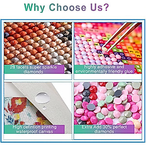 AOKLLA Diamond Painting Kits for Adults Clearance, 6 Pack Halloween Diamond Art Kits for Kids, DIY 5D Round Full Drill Crafts Diamond dots Home Wall Decor Gifts Horror Movie (12x16inch)