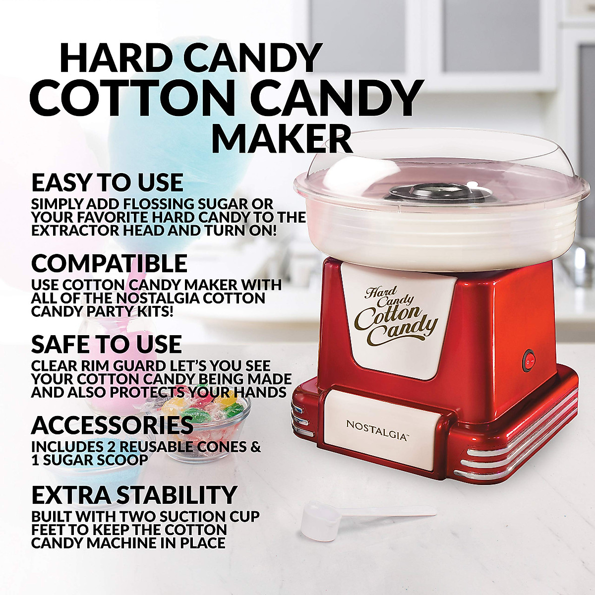 Nostalgia Cotton Candy and Snow Cone Machine Bundle - Retro Treat Makers