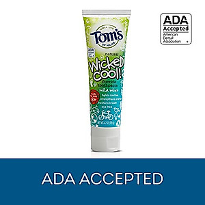 Tom's of Maine Natural Wicked Cool Fluoride Toothpaste, Mild Mint, 4.2 Ounce (Pack of 6)