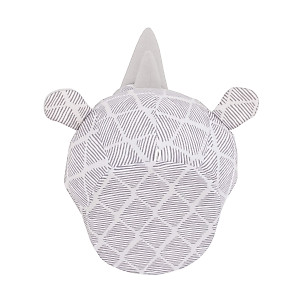 NoJo Grey and White Rhino Plush Head Wall Décor
