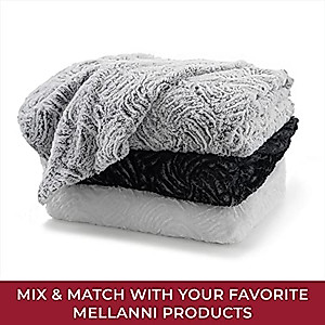 Mellanni Faux Fur Plush Blanket - Luxurious Gray Throw Blankets - Fuzzy Blankets and Throws - 2-Sided Faux Fur Blanket & Sherpa - Shed-Resistant Throws and Blankets for Sofa (50" x60'', Gray)
