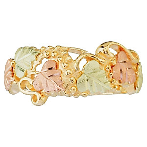 Black Hills Gold Ring in 10k Gold with Clusters of Grapes