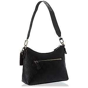 GUESS Womens Sirrah Shoulder Bag Top Zip, Black Logo, One Size US
