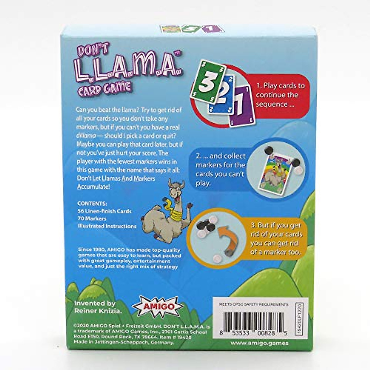 AMIGO Don't L.L.A.M.A. Llama-Themed Family Card Game, by famed Designer Reiner Knizia!