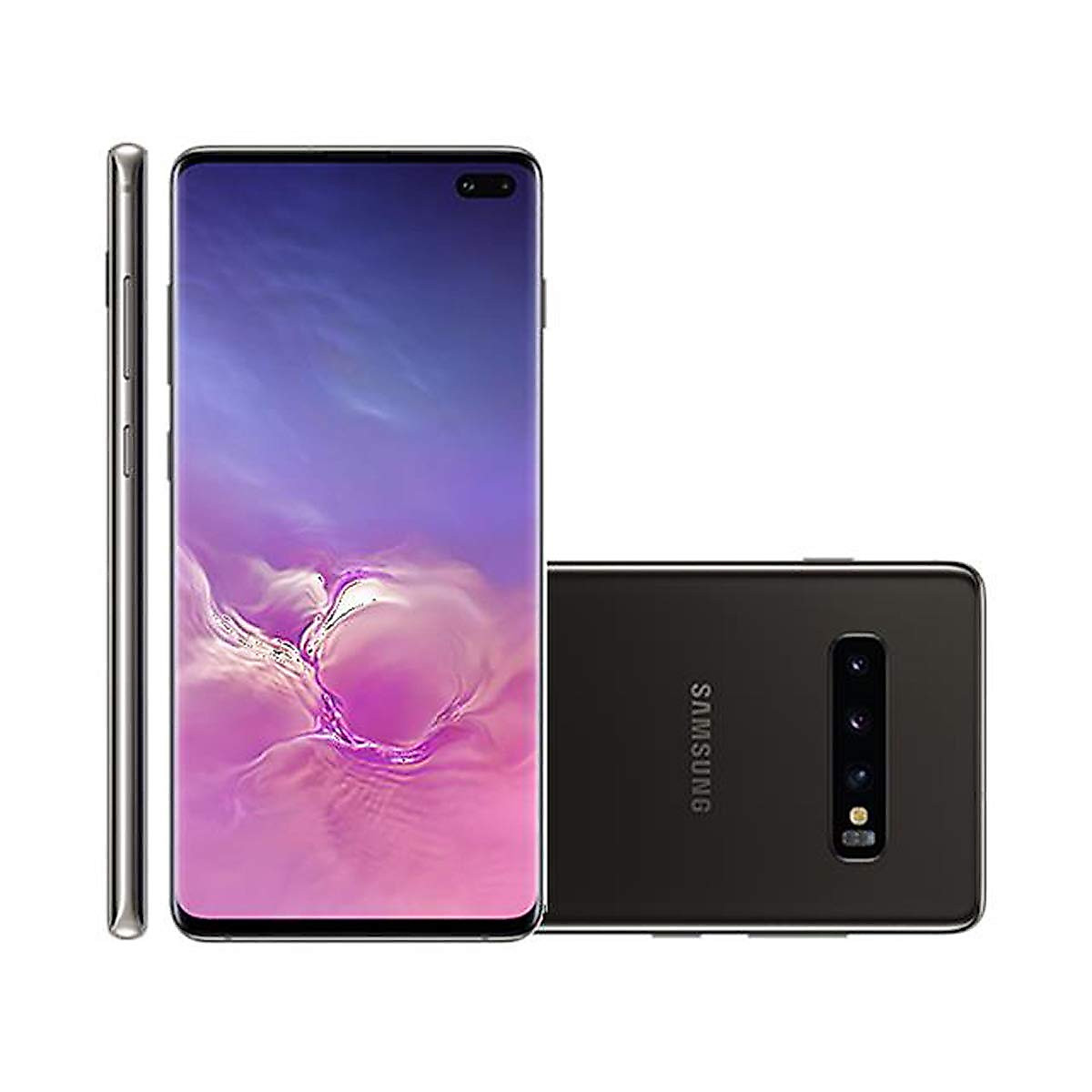 Samsung Galaxy S10+ Plus 128GB+8GB RAM SM-G975F/DS Dual Sim 6.4" LTE Factory Unlocked Smartphone International Model, No Warranty (Prism Black)