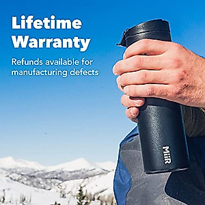 MiiR, Flip Traveler, Double-Wall Vacuum Insulated with Leakproof Lid, BPA-Free Stainless Steel Construction, Sandstone White, 16 Fluid Ounces