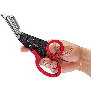 SOG ParaShears Lightweight Backcountry Stainless Steel Multi-Tool, 11 Tools Compound Leverage Technology, Red