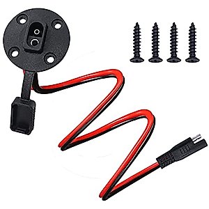 mankk 1.8ft SAE Power Socket Sidewall Port 10AWG Cable SAE Connector Weatherproof Universal Flush-Mountable Connector with Screws for Solar Generator Battery Charger M-V-013-LS