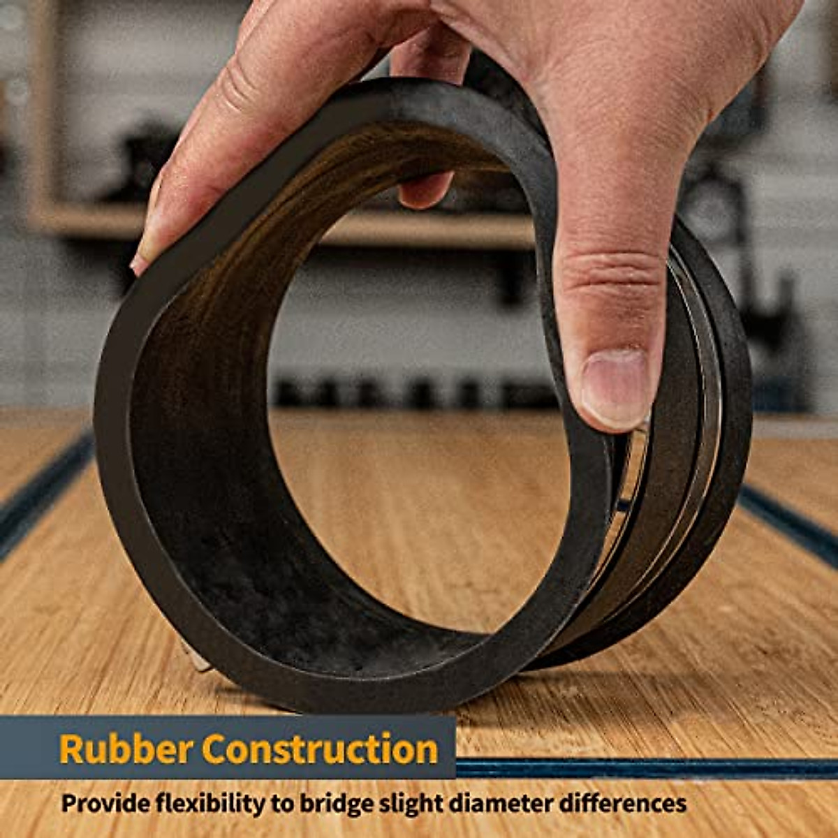 POWERTEC 70149V 4 Inch Dust Control Flex Cuff with Steel Hose Clamps, Hose Connector Rubber Cuff Coupler for Woodworking Dust Collection Fittings, Dust Collector Accessories & Machinery, 1pk