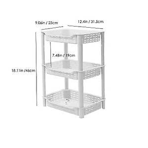 IYAR HOME 3 Tier Shower Caddy Organizer Shelf Standing 12.4 x 9.06 x 18.11 Inches Shower Rack Floor Stand for Bathroom Storage Small Space White