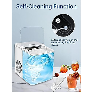Myetasser Countertop Ice Maker, Portable Ice Maker Machine with Ice Scoop and Basket, 9 Bullet Ice Ready in 6 Mins, Make 33lbs ice in 24 hrs, Self-Cleaning, Ice Maker for Home/Kitchen/Office