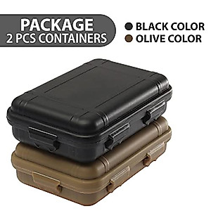 Small Waterproof Container - Universal Plastic Box with Foam - Camping Waterproof Storage Case - Waterproof Case with 2u Buckle for Camera/Micro Flash Drive/Wallet/Battery 2PCS