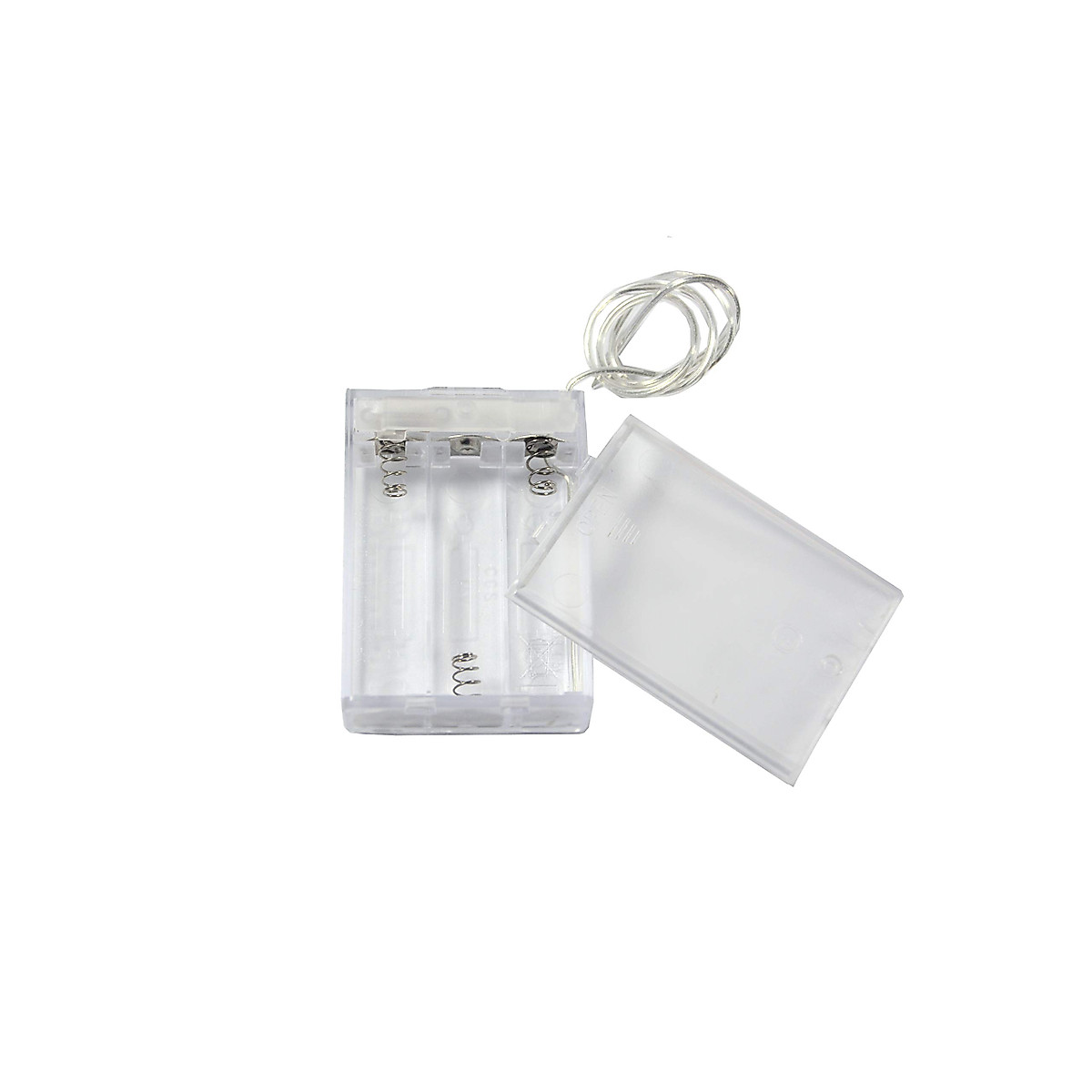 LAMPVPATH (Pack of 4) 3 AA Battery Holder with Switch, 4.5V Battery Holder with Switch, 3X 1.5V AA Battery Holder with Leads and Switch - Transparent