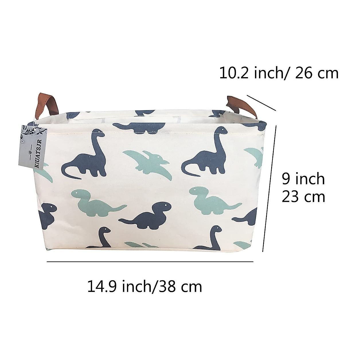 Rectangle Storage Baskets Canvas Fabric Organizer Bin for Kids Toys, Books, Clothes, Pets & Gifts - Perfect for Home/Office/Nursery/Shelves(Dinosaur)