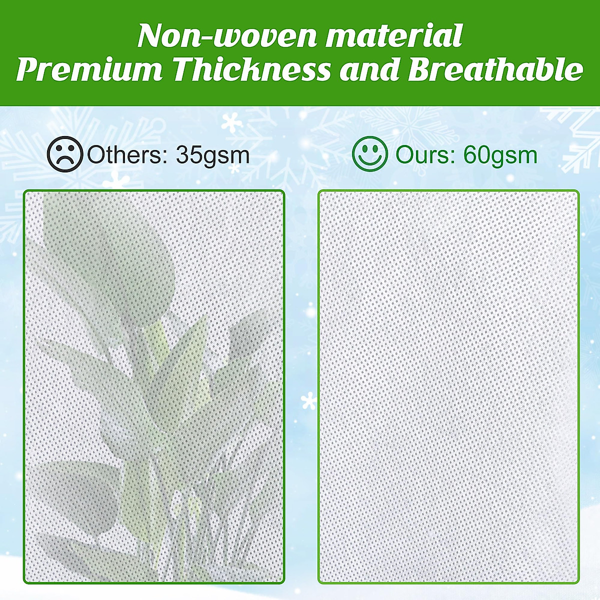 Alpurple 4 Packs Winter Drawstring Plant Covers-23.6 x 31.5 Inch Warm Plant Protection Cover Bags, Frost Cloth Blanket Protecting Fruit Tree Potted Plants from Freezing Animals Eating