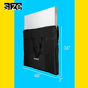 MEEDEN Soft Art Portfolio Bag: 36 x 48 Inch Black Art Canvas Portfolio Case - Waterproof 600D Oxford Carrying Storage Case for Artwork, Poster, Sketching, and Drawing