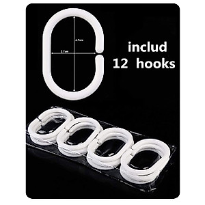 Tropical Flamingo Shower Curtain Romantic Couple Birds Bath Bathtub Bathroom Misty Jungle Decor Sets with 12 Hooks Waterproof Durable Polyester Fabric Washable 72" L x 72" W Purple Grey Blue White