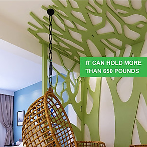 Porch Swing Springs Hammock Chair Spring Hold up to 1300lbs Heavy-Duty Chrome Springs for Hanging Chairs Ceiling Mount Porch Swings Punching Bag - 2 PCS Black