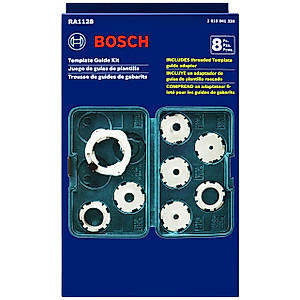 Bosch 8-Piece Router Template Guide Set RA1128 & RA1151 Router Subbase Centering Pin and Cone