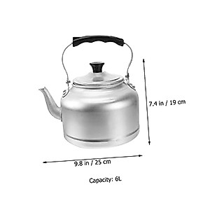 Kettle Metal Coffee Pot Metal Water Jug Metal Teapot Coffee Kettle Convenient Water Kettle Silver Household Coal Stove Tea Kettle teapot (Color : Silver, Size : 18X18X12CM)