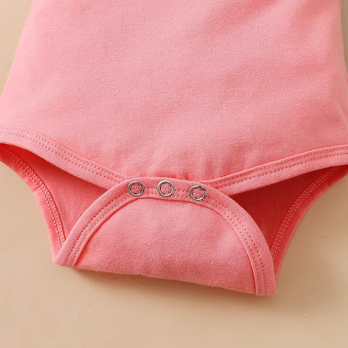 MIEKISA baby girls rompers flared pants suits headband free (Pink, 6-12 Months)