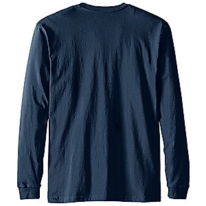 Carhartt Men's Loose Fit Heavyweight Long-Sleeve Pocket Henley T-Shirt, Navy, Small