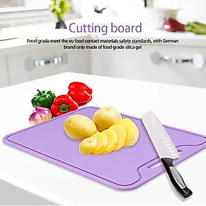 Food Grade Silicone Cutting Board, Flexible Chopping Board for Home Kitchen Use, Purple