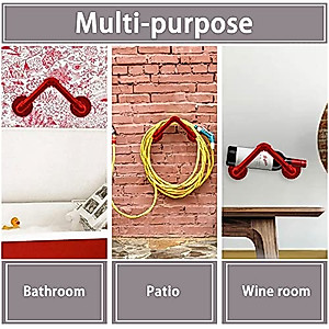 Garden Water Hose Holder Wall Mount for Outside, Rustproof portable Metal Hose Hanger, Holds Up to 125 Feet Of 5/8 Inch Garden Hose within 100 lbs(Red)