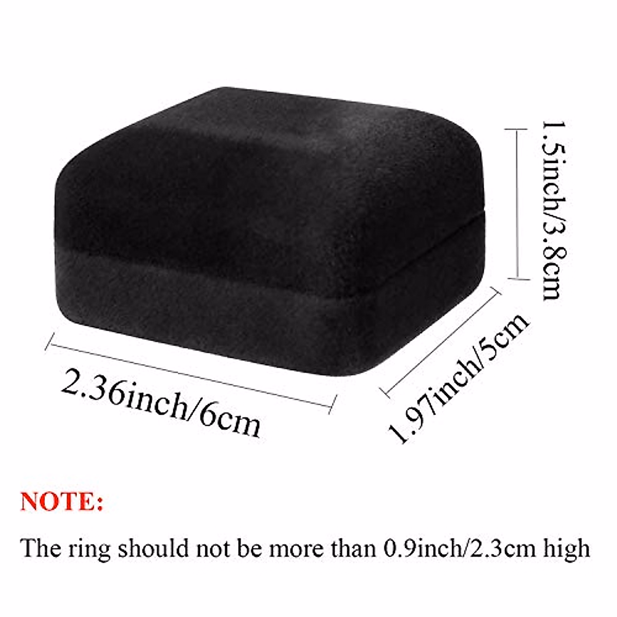 GBYAN Wedding Ring Box for Ceremony Velvet Couple Ring Box with LED Light Double Slot Jewelry Box for Engagement