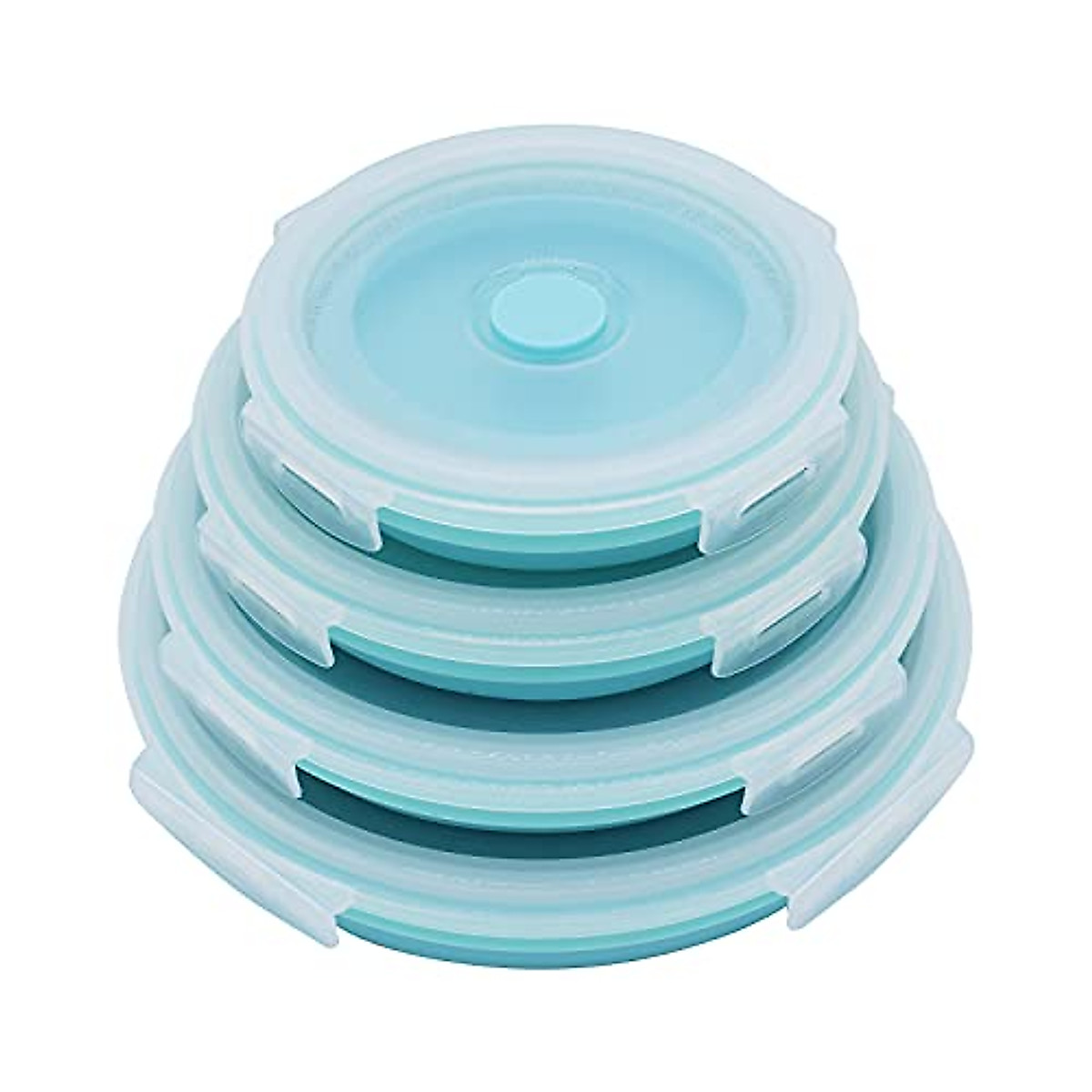 Collapsible Bowl,Magicorange Silicone Collapsible Food Storage Containers with Lids for Camping,Silicone Lunch Containers, Microwave, Dishwasher and Freezer Safe (Round)