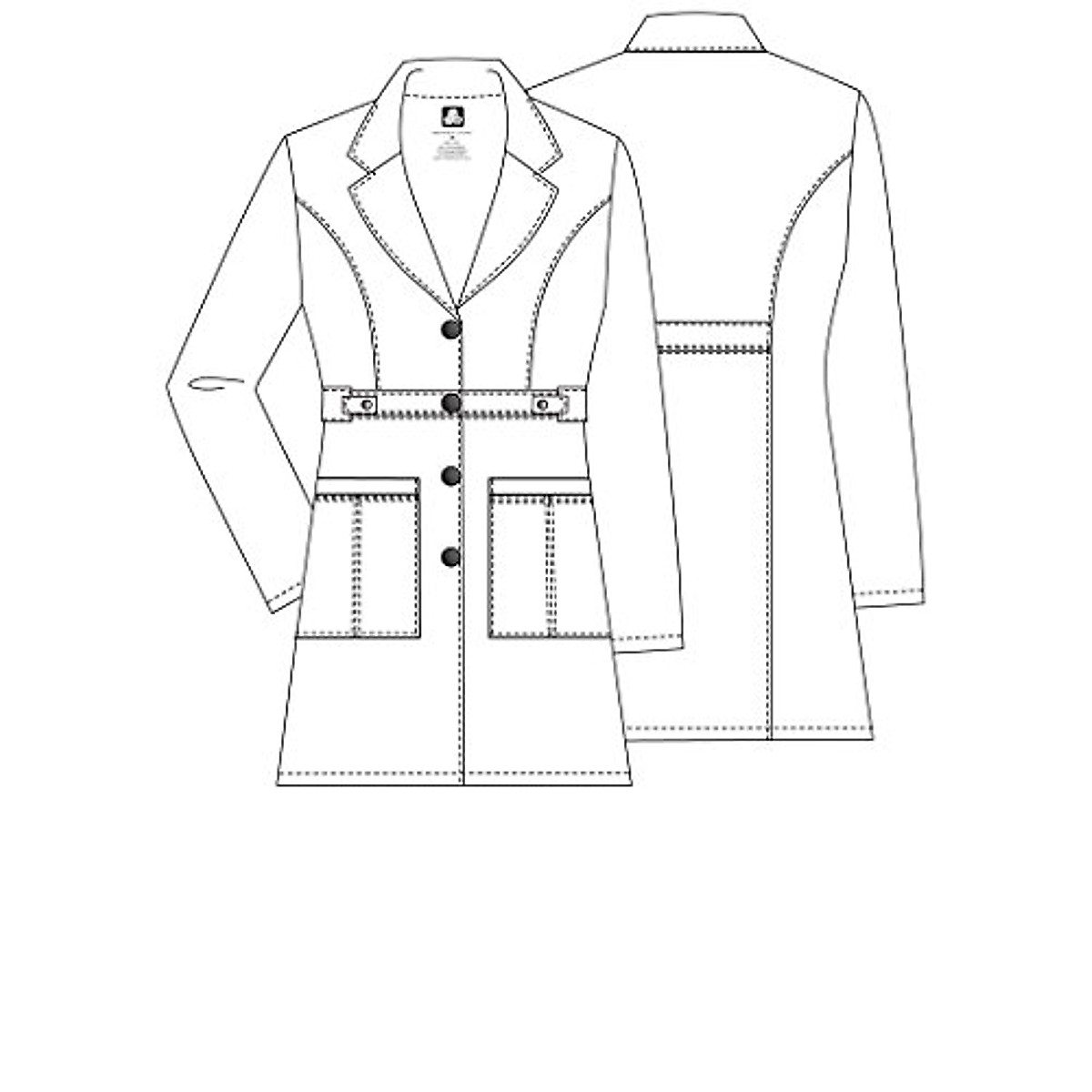 Adar Universal Stretch Lab Coat for Women - 36" Tab-Waist Lab Coat - 3304 - White - XL