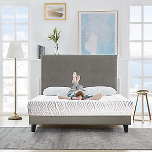 King Size Mattress, 10 Inch Gel Memory Foam Mattress for Cool Sleep & Back Pain Relief, Medium Firm Mattress in a Box, CertiPUR-US Certified, Fiberglass Free, Comfy Support