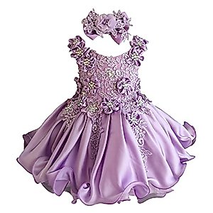 Jenniferwu G535 Infant Toddler Baby Newborn Little Girl's Pageant Party Birthday Dress Lilac Size 12-18Mos