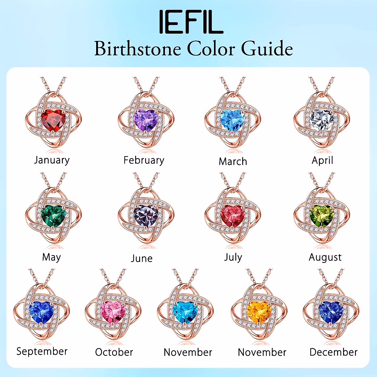 Iefil July Birthstone Necklace for Women, Sterling Silver Birthstone Jewelry Red Ruby Necklace Anniversary Birthday Gifts for Women Wife Girlfriend Her