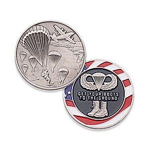 Paratrooper Challenge Coin - Amazing 3D Detail - Military Challenge Coin - Boots On The Ground - Designed by US Military Veterans