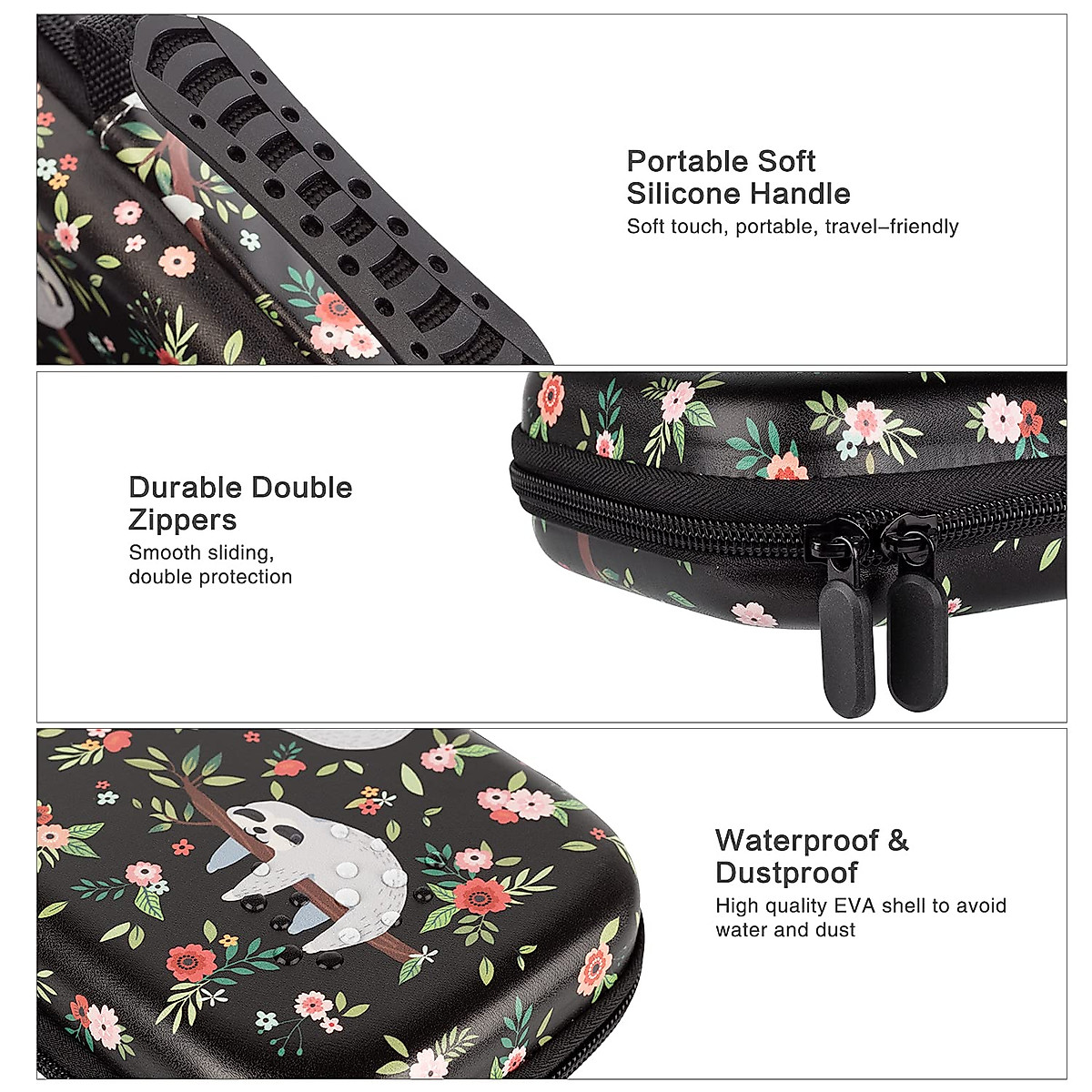 Vimorco Nintendo Switch OLED Case, Nintendo Switch Case, Carry Case for Nintendo Switch, Switch Travel Case for Girls Boys with 16 Game Card Slots, Hard Shell Cover for Console Games & Joy-Con, Sloth