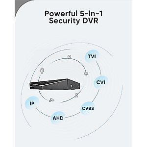 DVR for Security Camera, SANNCE 5MP 8CH CCTV DVR with 2TB Hard Drive, H.264+ Hybrid 5-in-1 Surveillance Recorder for 8CH Analog and 2CH IP Cameras, Remote Access, Motion Detection, 7/24 Recording