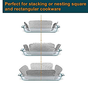 BOYAN Bakeware Protectors, Set of 9 and 3 Different Size, Pan Stacking Protectors/Dish Scratch Protector/Pan Separator Pads to Protect Square and Rectangular Cookware