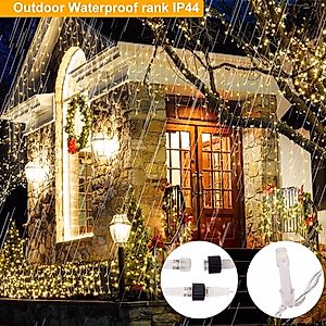 Christmas Lights, Christmas Decorations Outdoor Indoor 416 LEDs 34FT with 8 Modes Icicle String Lights, 2023 New Waterproof Christmas Lights for House, Garden, Holiday, Wedding Party, Yard Decor