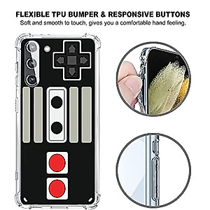 Gifun Game Case for Samsung Galaxy S21, Hard PC+TPU Bumper Clear Protective Case Compatible with Samsung Galaxy S21 2021 - Retro Game