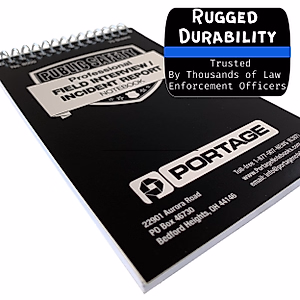 Portage Police Interview Notebook - Durable & Portable
