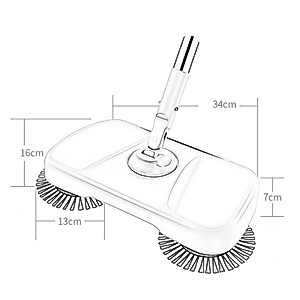 HEMFV Hand Push Sweeper Lazy Broom Mop Broom Dustpan Set Carpet Cleaner Robot Vacuum Cleaner Desk Cleaner Automatic Sweeper (Color : Blue)