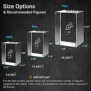 ArtPix 3D PREMIUM Crystal Photo Rectangle, Great Personalized Gifts With Your Own Photo for Dad, Mom, Men, Women, 3D Laser Etched Picture, Engraved Crystal, Customized Anniversary Couples Gifts