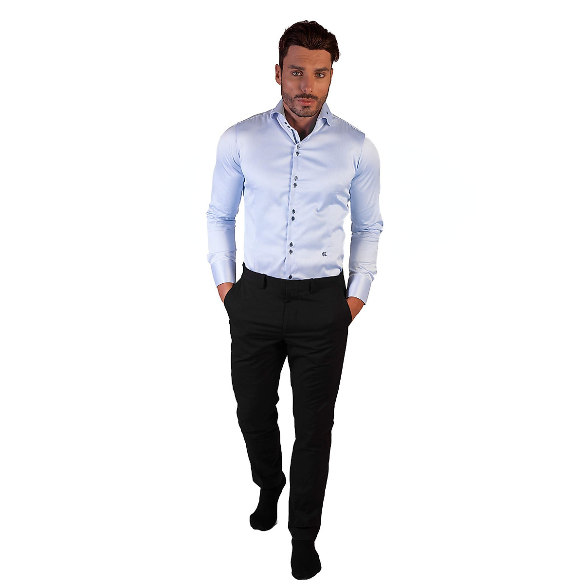 NV Holders Improved 2.0, with improved clasps; premium shirt stays, shirt holders, shirt garters, shirt tuckers for men (Black, Medium (21.5-23.5 inches on thigh's thickest part))