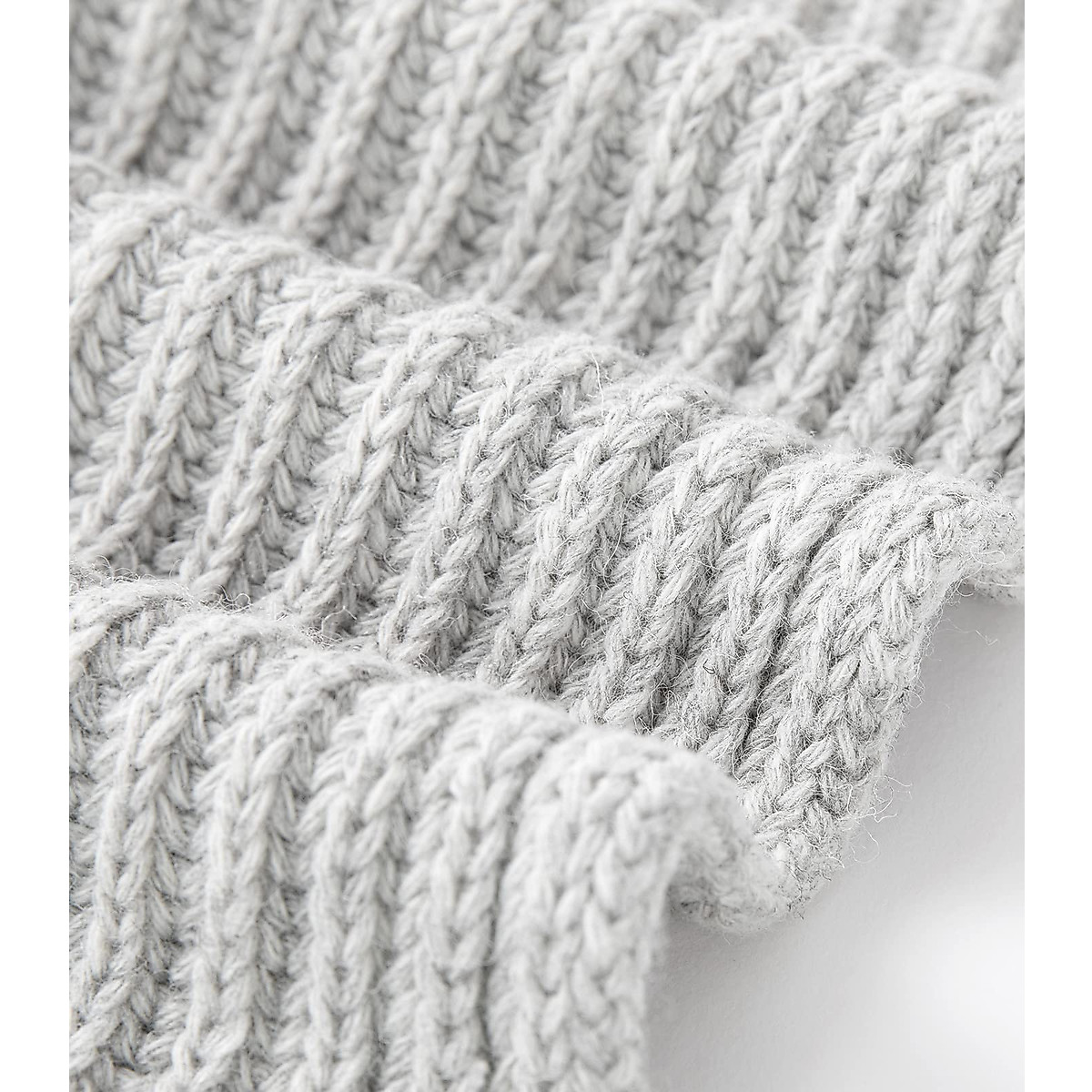 Winter Merino Wool Hat and Scarf Set for Men, Warm Knit Beanie Hats Long Scarves Set for Women Men (Gray)